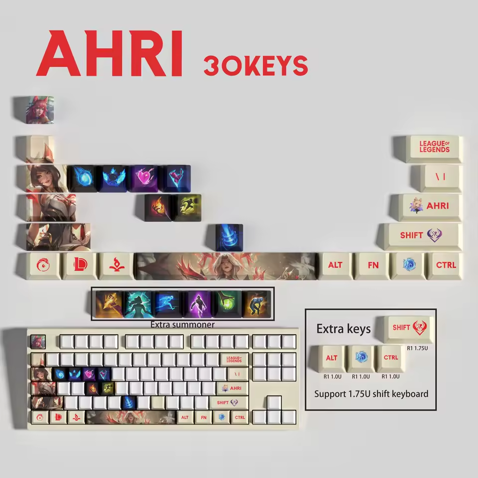 Ahri 30 Custom OEM Keycaps – Gee Smurfs