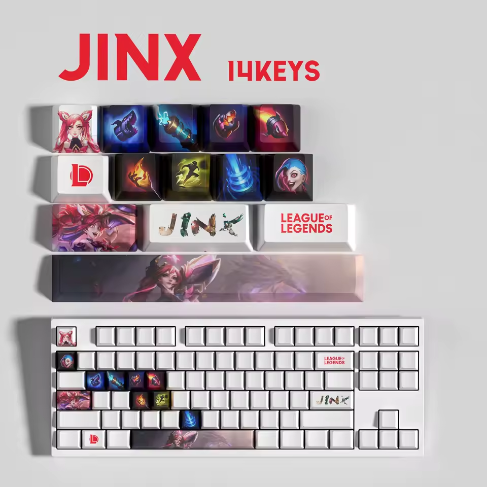 Jinx 14 Custom OEM Keycaps – Gee Smurfs