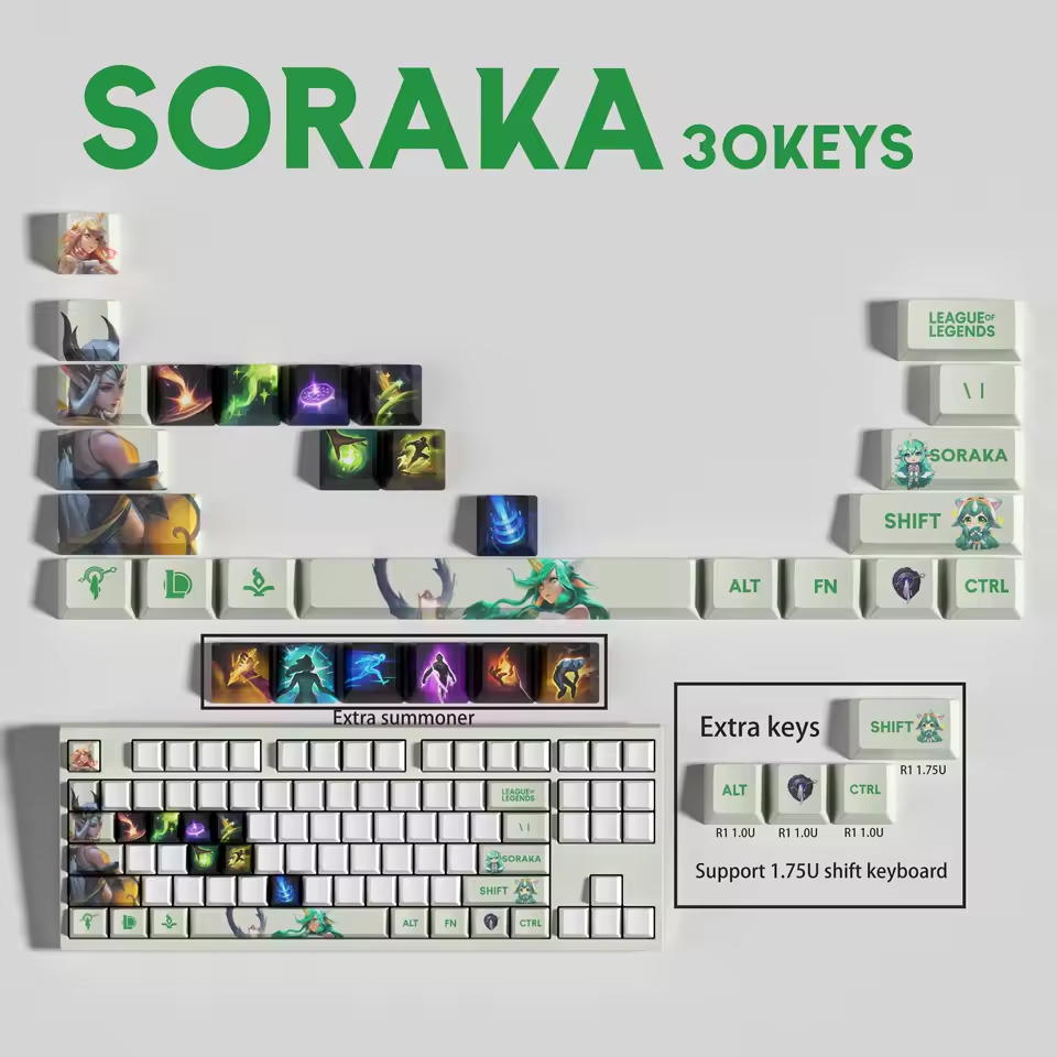 Soraka 30 Custom OEM Keycaps – Gee Smurfs