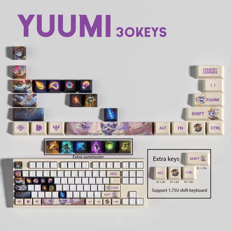 Yuumi 30 Custom OEM Keycaps – Gee Smurfs